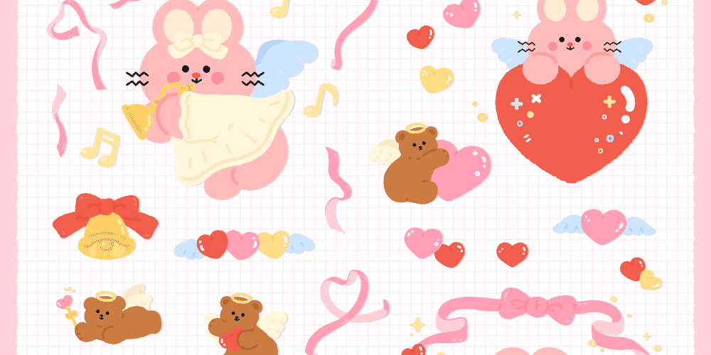 [ goodnote sticker ] ANGEL LUVY: 쿠키즈
