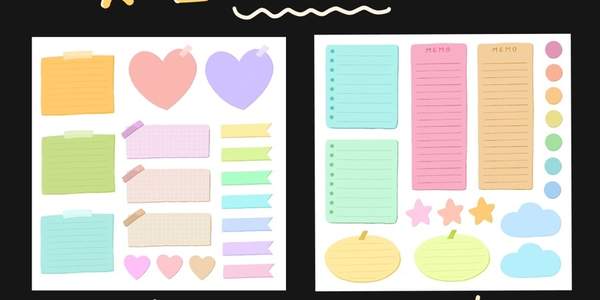 굿노트 메모지_파스텔톤 (다이어리 메모지&스티커): YUSOM 일러스트