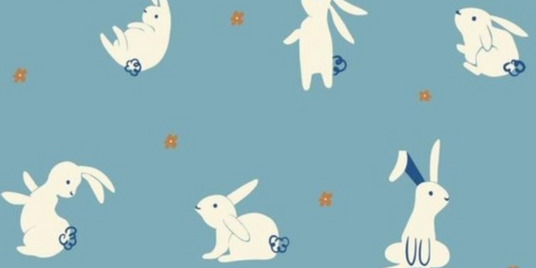 Moon rabbit 27: Bluengrey