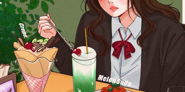 카페에서 혼밥 하는 소녀: RinRin illustration