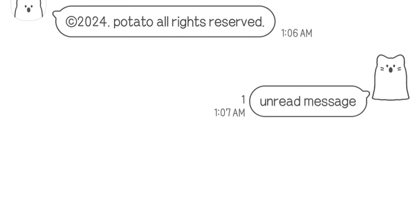 ios ktheme / 유령친구들B(캣): potato