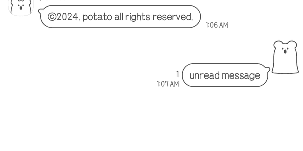 ios ktheme / 유령친구들B(베어): potato