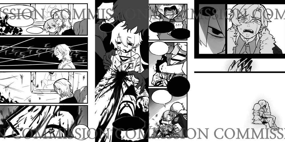 흑백 만화 커미션 [MONOTONE COMIC COMMISSION]: 점사분음표